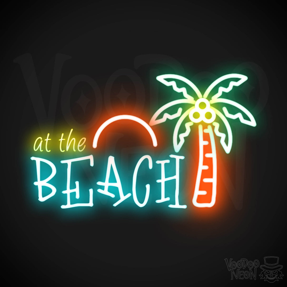 At The Beach Neon Sign | Neon At The Beach Sign | VOODOO NEON®