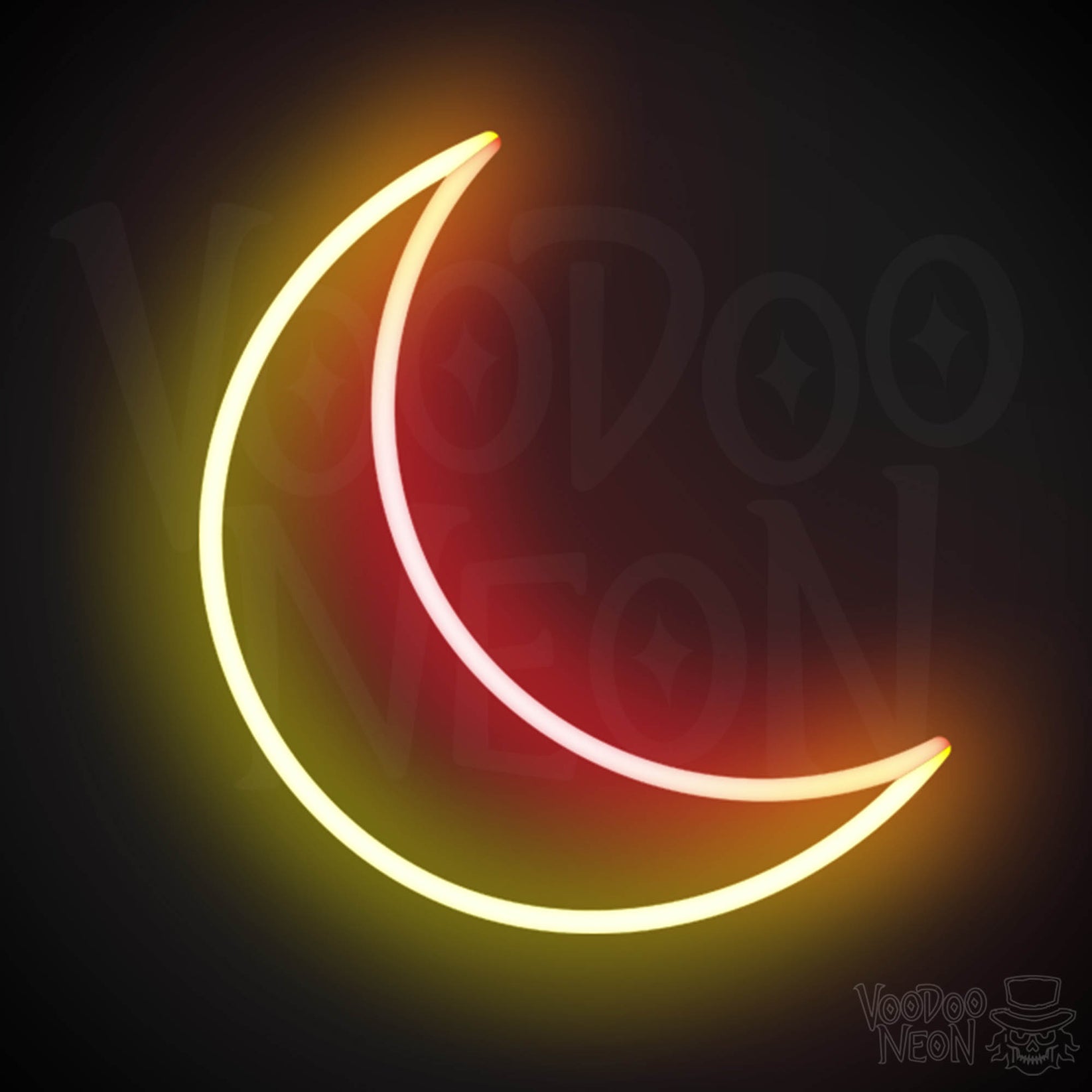Crescent Moon Neon Sign | Neon Crescent Moon Sign | VOODOO NEON®