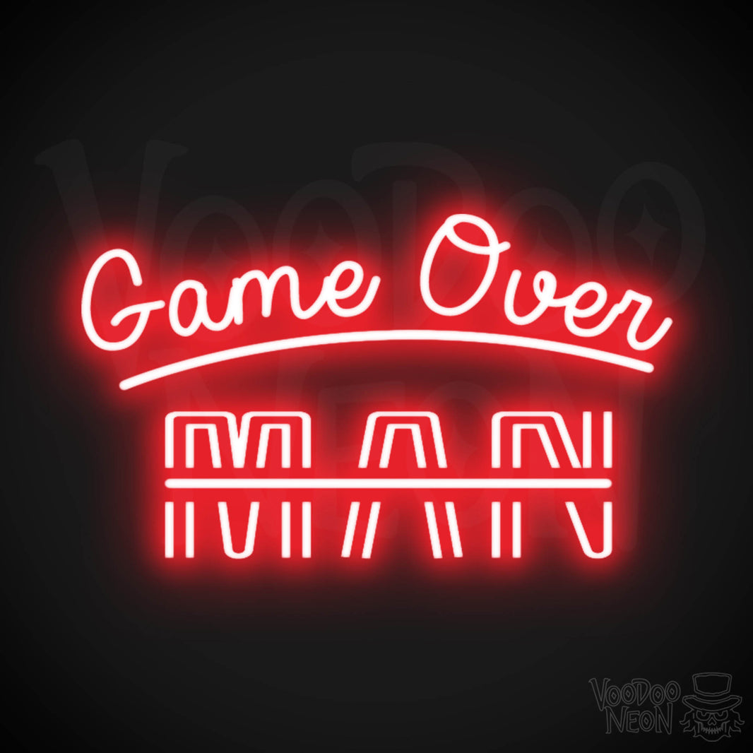 Game Over Man Neon Sign | Game Over Man Light Up Sign | Wall Art ...
