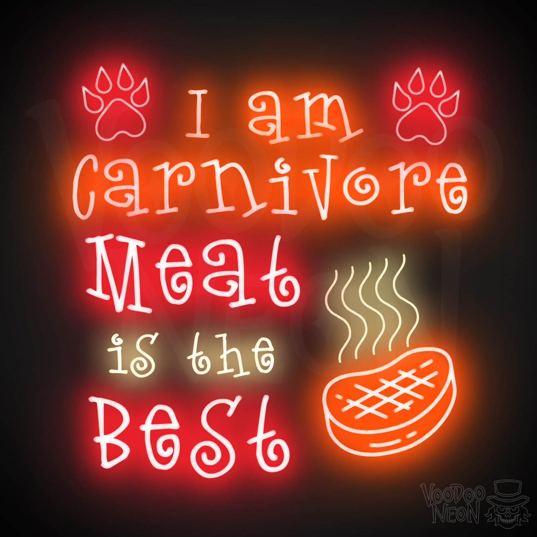 I Am Carnivore Meat Is The Best Neon Sign | Carnivore LED Neon Wall Art ...