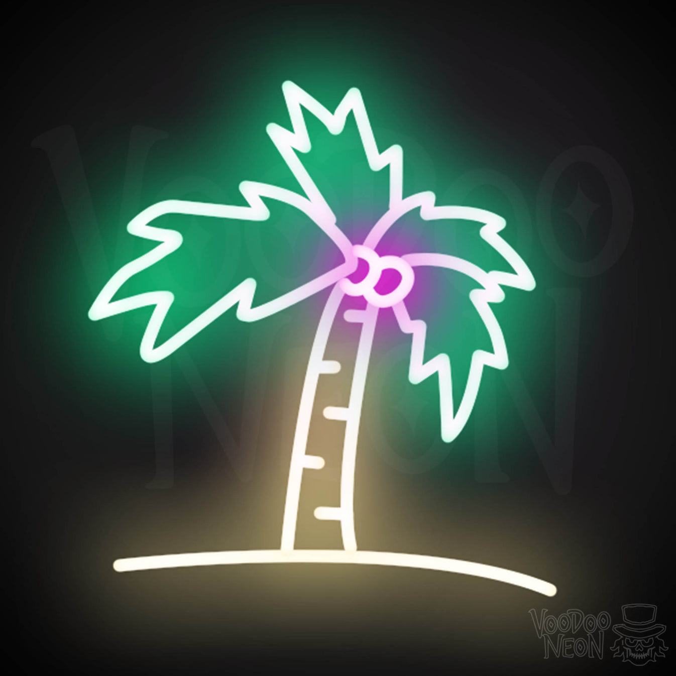 Palm Tree Neon Sign - Neon Artwork - Free Shipping - Voodoo Neon