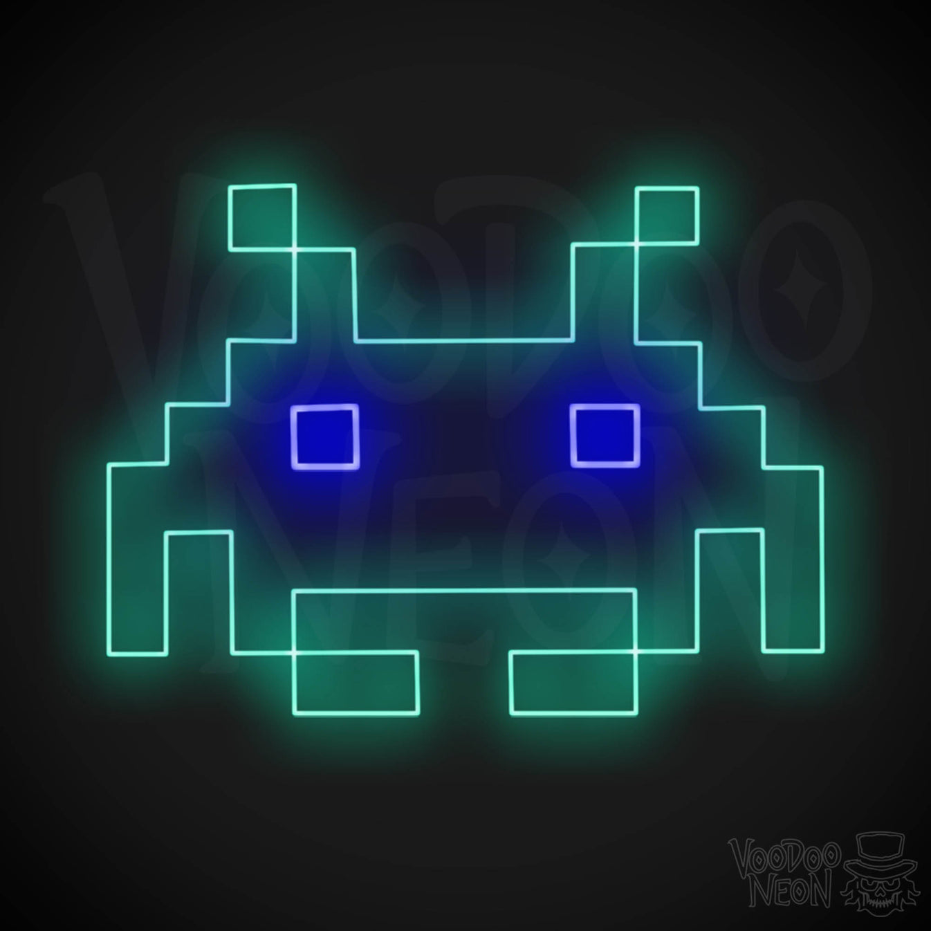 Space Invaders Neon Sign | Neon Space Invaders Wall Art | LED Sign ...
