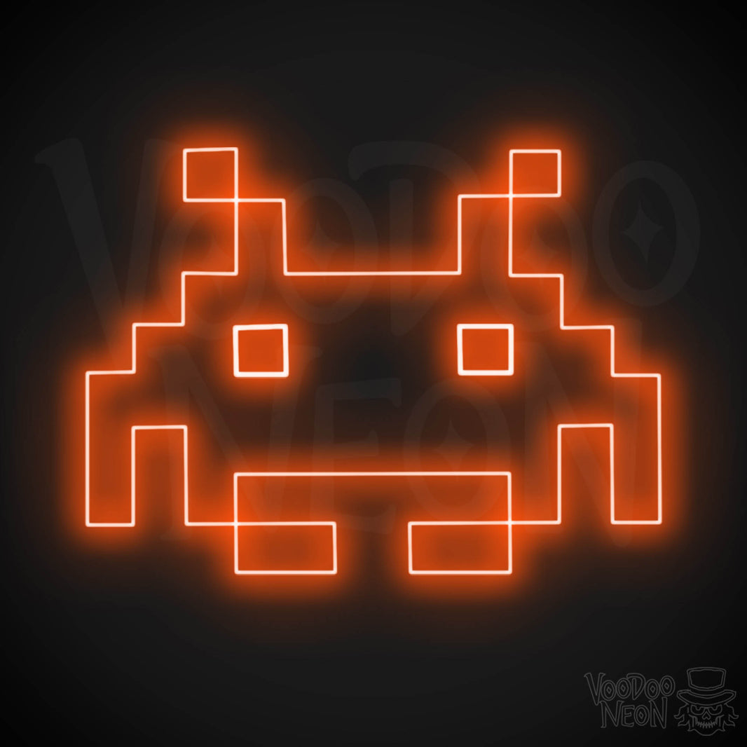 Space Invaders Neon Sign | Neon Space Invaders Wall Art | LED Sign ...