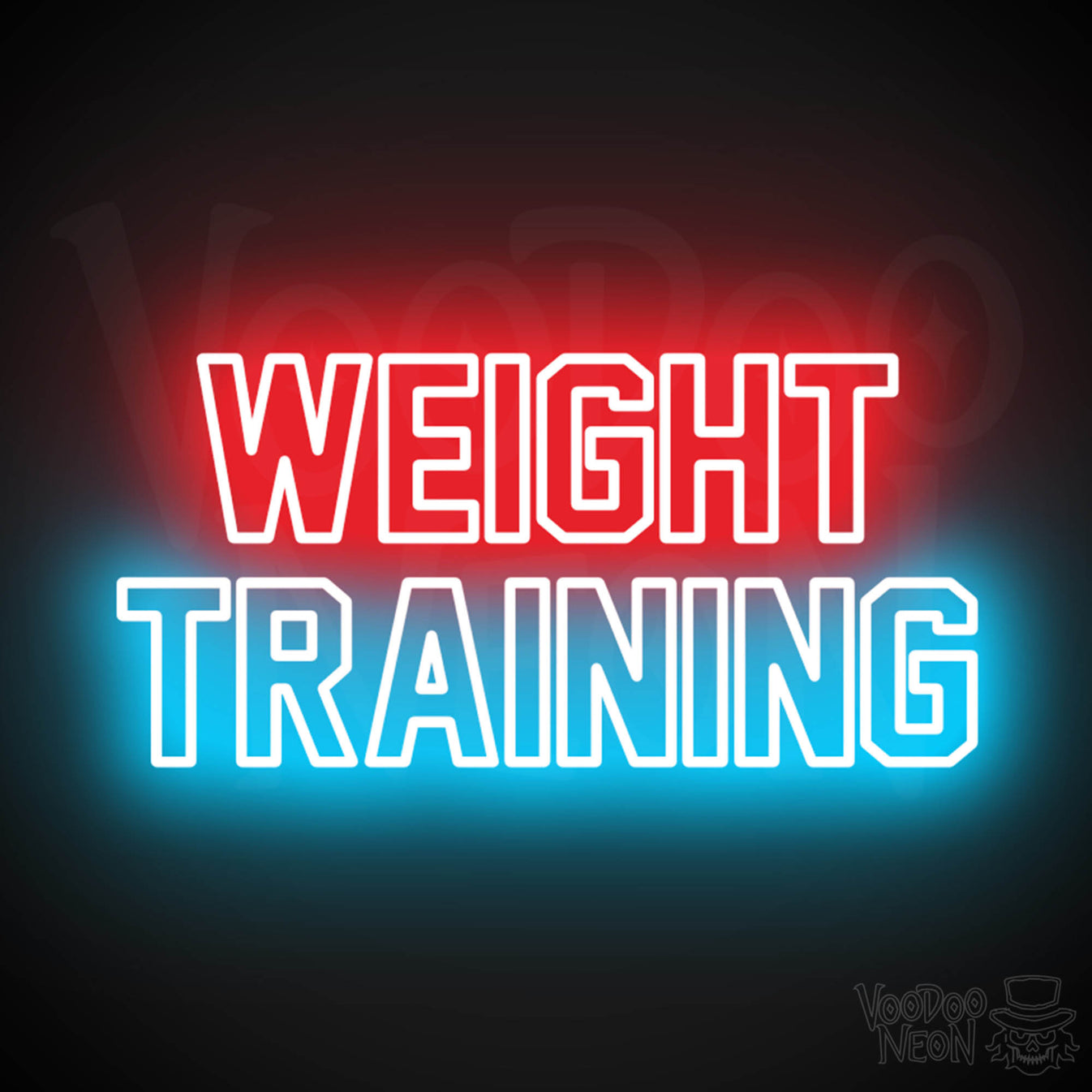 Weight Training Neon Sign | Neon Weight Training Sign | VOODOO NEON®